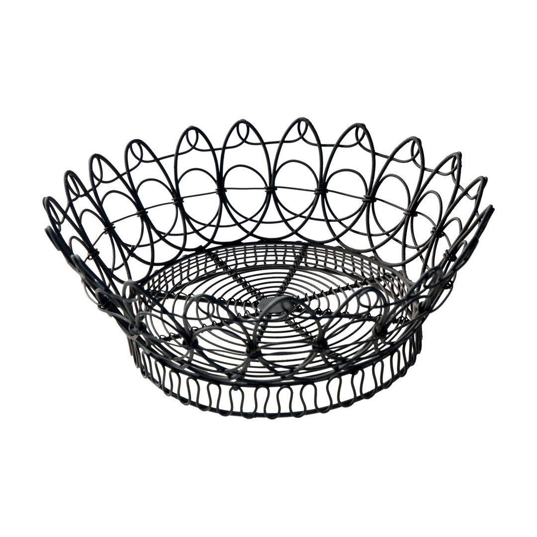 Mandje Rond Zwart Ijzer Mandje Rond Zwart Ijzer